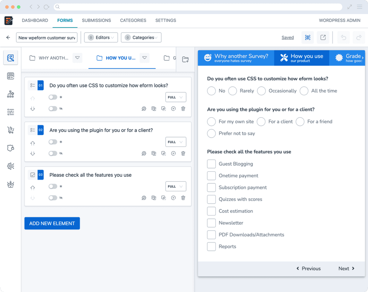 Drag and Drop WordPress Form Builder - No-code forms with WPEForm