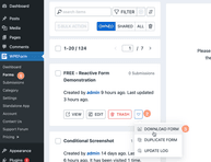 Import and export forms through WordPress Admin